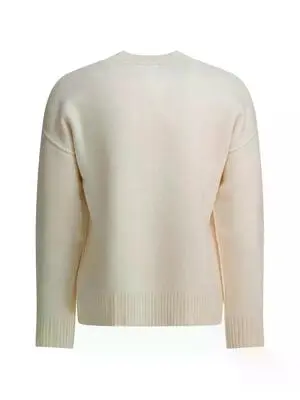 AMI Paris Crewneck Wool Sweater With De Coeur Intarsia
