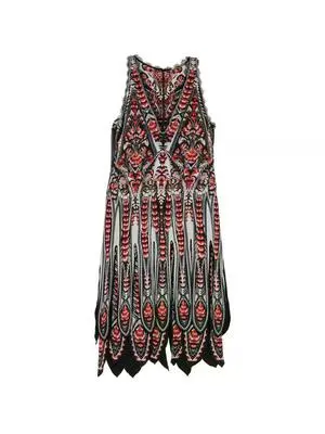 Roberto Cavalli Graphic Printed Midi Dress - Black