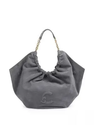COCCINELLE Smash Ruched Suede Tote Bag - Grey