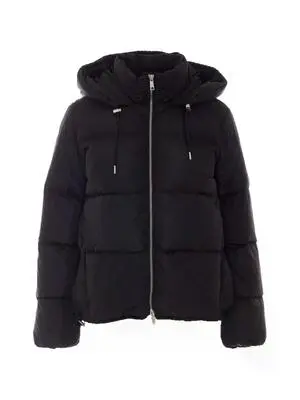 Add Quilted Hooded Jacket - Black