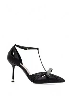 Liu Jo Glitter-effect Bow-detail Pumps - Black