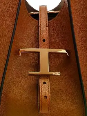 TOD'S T-timeless Shopping Bag In Leather Mini
