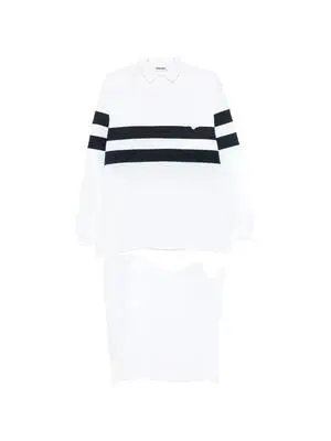 DARKPARK Jill Stripe-detail Asymmetric Polo Top
