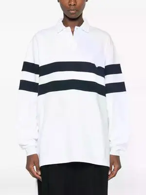 DARKPARK Jill Stripe-detail Asymmetric Polo Top