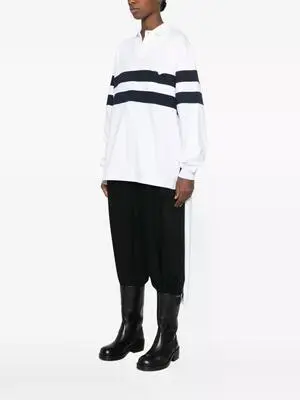 DARKPARK Jill Stripe-detail Asymmetric Polo Top