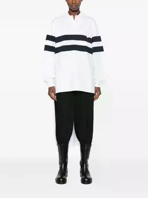 DARKPARK Stripe-detail Asymmetric Polo Top