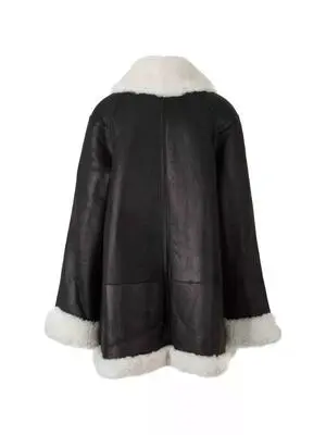 Altuzarra Shearling-trim Leather Coat - Black