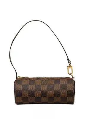 LOUIS VUITTON 1990-2010 Damier Ebene Papillon Pochette Handbag - Brown