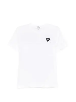 Comme Des Garçons Heart-patch T-shirt - White