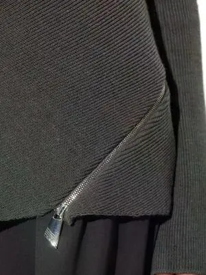 Attico Zip-detail Ribbed Sweater