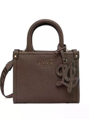 Liu Jo Grained-effect Logo-charm Satchel Bag - Brown