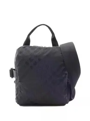Burberry 2000-2017 Nylon Check Crossbody Bag - Black