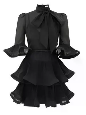 Zimmermann Pleated Tiered Dress - Black