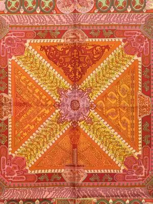 Hermès 2000-2026 Sur Un Tapis Volant Silk Scarf 90 Scarves - Orange
