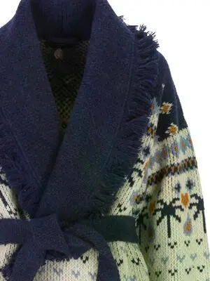 Alanui Fringe-trimmed Jacquard Cardigan