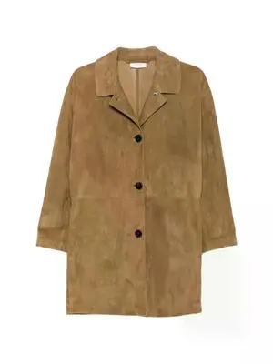 THE ROW Suede Button-up Coat