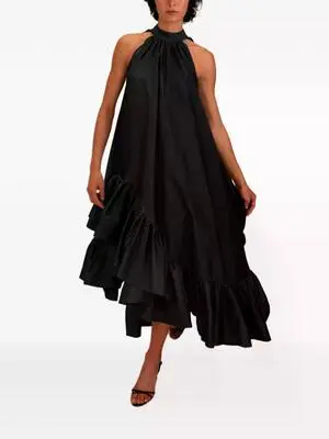 Azeeza Lucas Duppioni Ruffled Maxi Gown