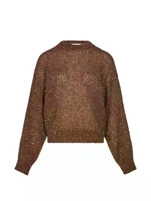 Brunello Cucinelli Sequin-embellished Crew Neck Sweater