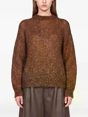 Brunello Cucinelli Sequin-embellished Crew Neck Sweater