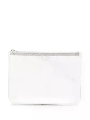 Comme Des Garçons Snake-effect Zip-around Pouch - White