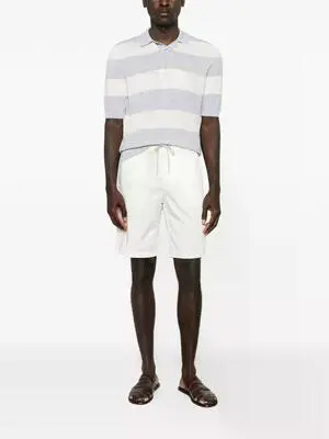 Eleventy Striped Short-sleeve Polo Shirt