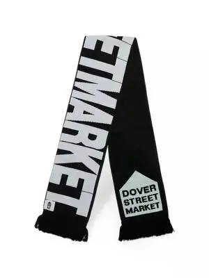 DOVER STREET MARKET Logo-intarsia Fringed Scarf