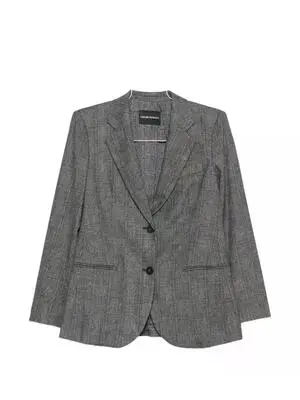 Emporio Armani Check-pattern Single-breasted Blazer - Grey