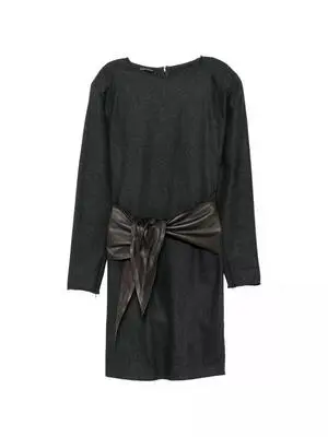 Emporio Armani Belted Long-sleeve Midi Dress