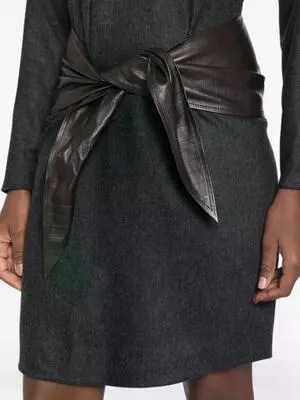 Emporio Armani Belted Long-sleeve Midi Dress