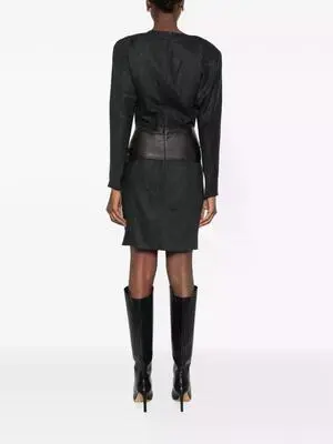 Emporio Armani Belted Long-sleeve Midi Dress