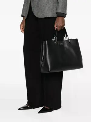 Emporio Armani Logo-stamp Leather Tote Bag