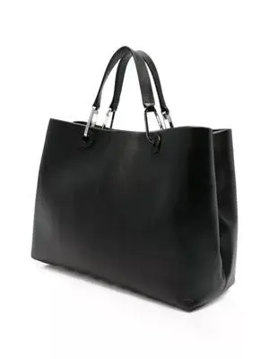 Emporio Armani Logo-stamp Leather Tote Bag