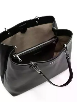 Emporio Armani Logo-stamp Leather Tote Bag