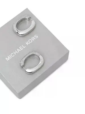 Michael Kors Pavé Square Hoop Earrings - Silver