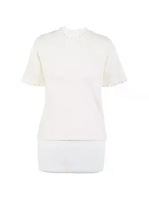 TWINSET Scalloped Jumper With Studs - White
