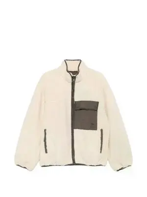 Maison Kitsuné Fleece-texture Panelled Jacket - Neutrals