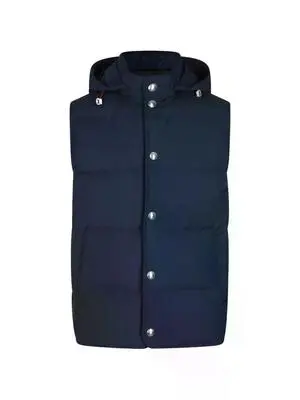 Eleventy Hooded Padded Gilet - Blue