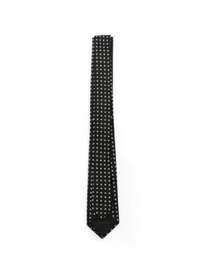 TOM FORD Micro-patterned Silk Tie - Black