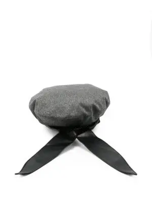 Emporio Armani Bow-detail Beret - Grey