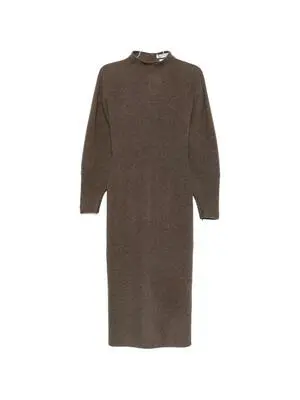 Max Mara High-neck Balloon-sleeve Midi Dress