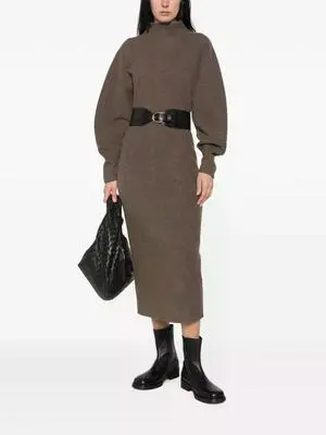 Max Mara High-neck Balloon-sleeve Midi Dress