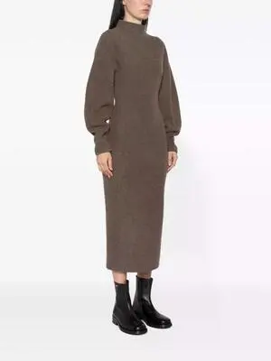Max Mara High-neck Balloon-sleeve Midi Dress