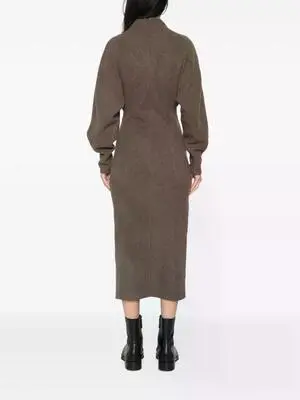 Max Mara High-neck Balloon-sleeve Midi Dress