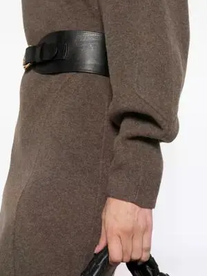 Max Mara High-neck Balloon-sleeve Midi Dress