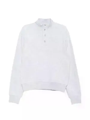 ENTIRE STUDIOS Button-up High-neck Sweatshirt - Grey