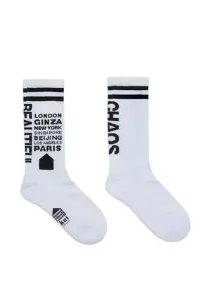 DOVER STREET MARKET Logo-print Striped Socks