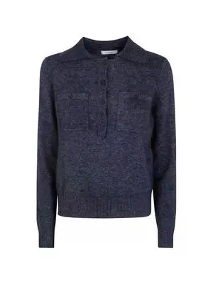 JCSOPHIE Chest-pockets Sweater - Blue