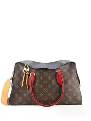 LOUIS VUITTON Tuileries Handbag Monogram Canvas With Leather Satchel - Black