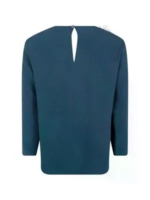 Antonelli Firenze Feather-trim Long-sleeve Blouse