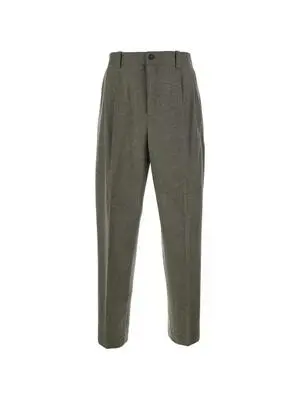 GOLDEN GOOSE Pleated Virgin Wool Trousers - Grey